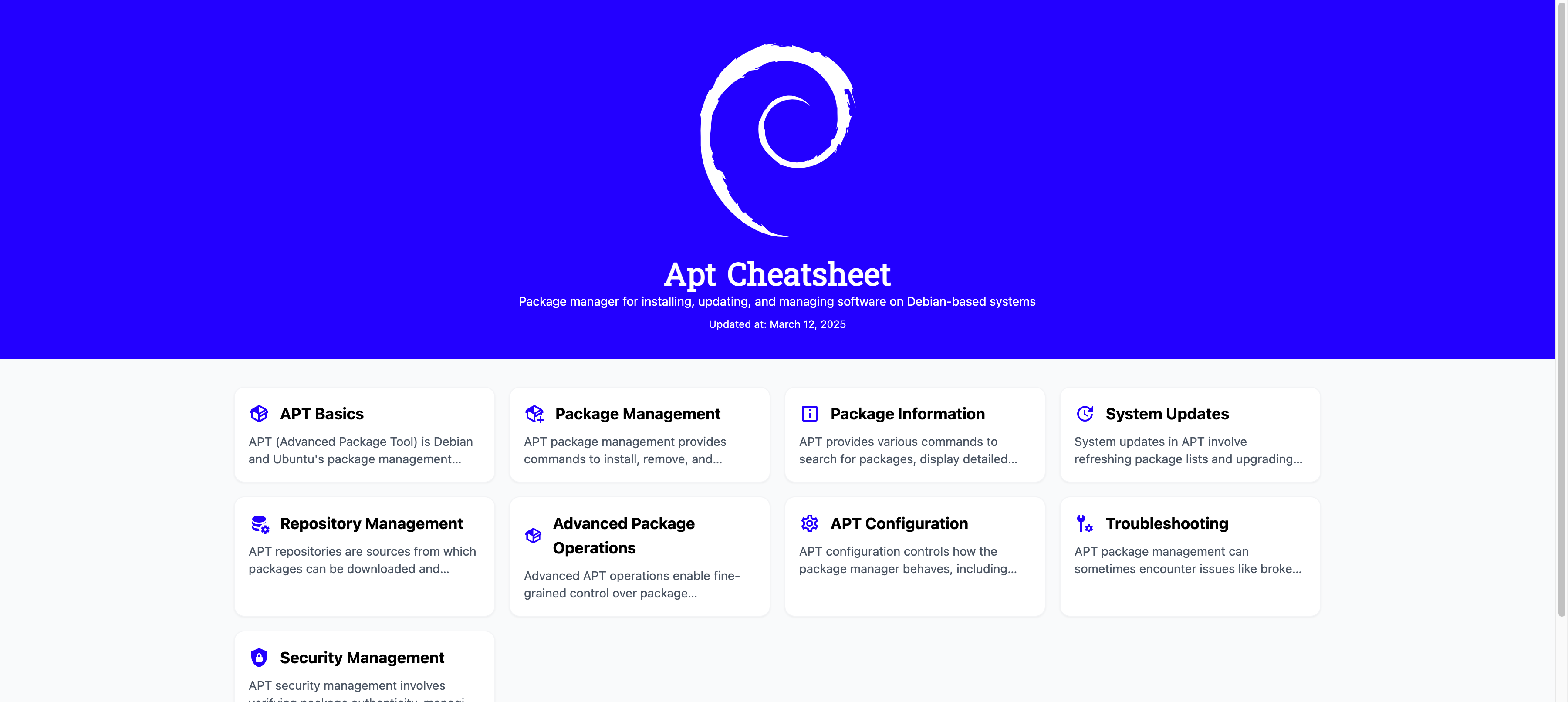 Apt Quick Reference Cheat Sheet