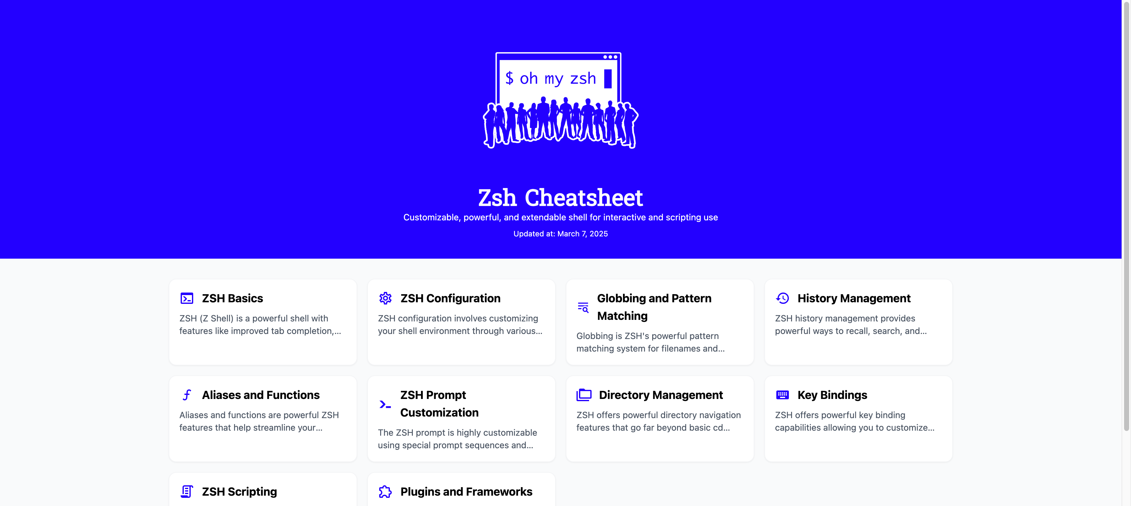 Zsh Quick Reference Cheat Sheet Zsh Quick Reference Cheat Sheet
